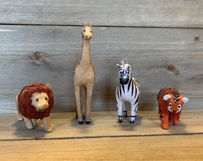 Paper Mache Wild Animals Safari - Etsy