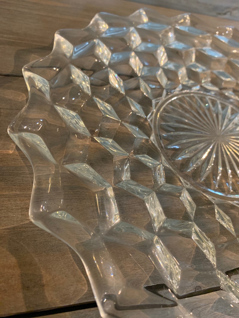 Fostoria American Cube Design 10 Inch Sandwich Plate - Etsy