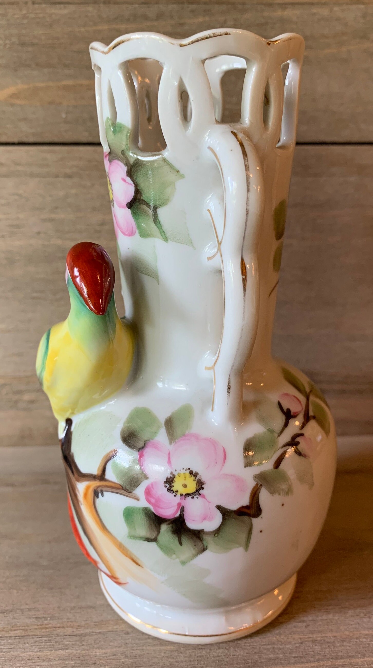 Occupied Japan China Pheasant Bird Vase With Gilt Gold Trim | Etsy