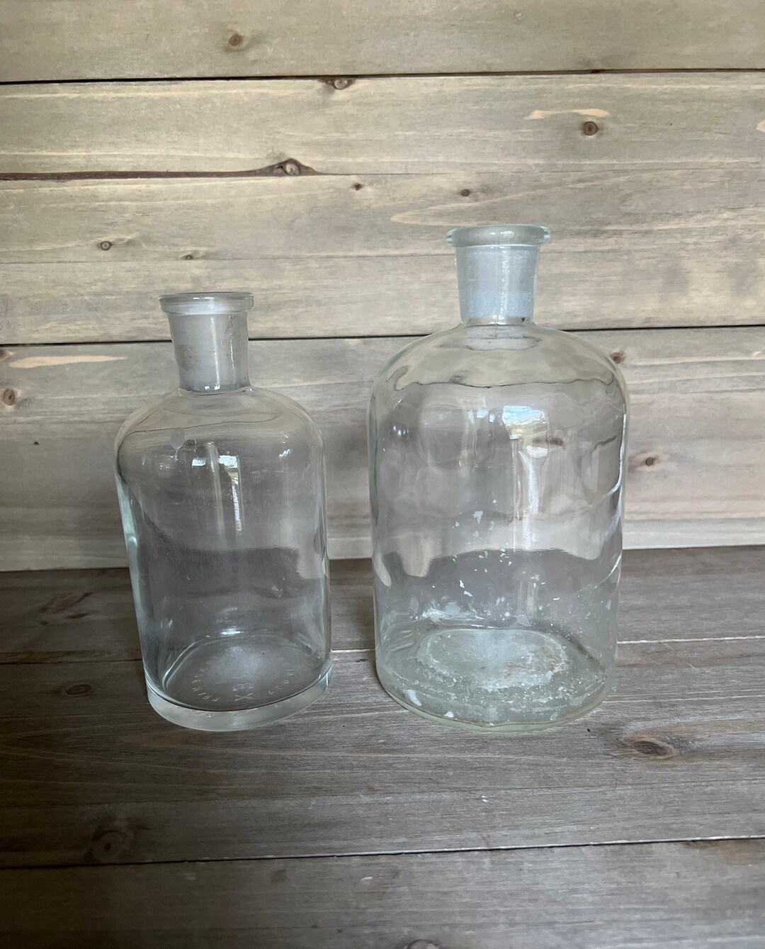 Pair of Medicine Bottles - T.C.W. Co and Pyrex - Etsy