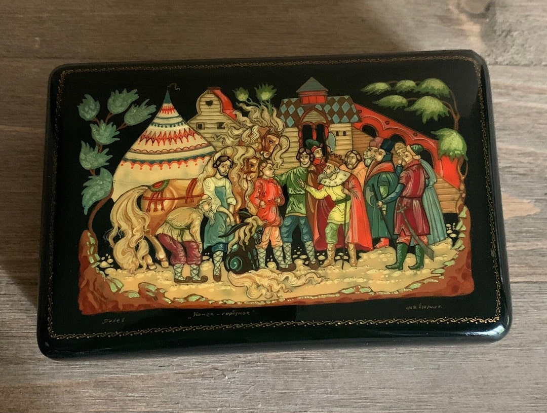 Russian Lacquer Box From Palekh - Etsy