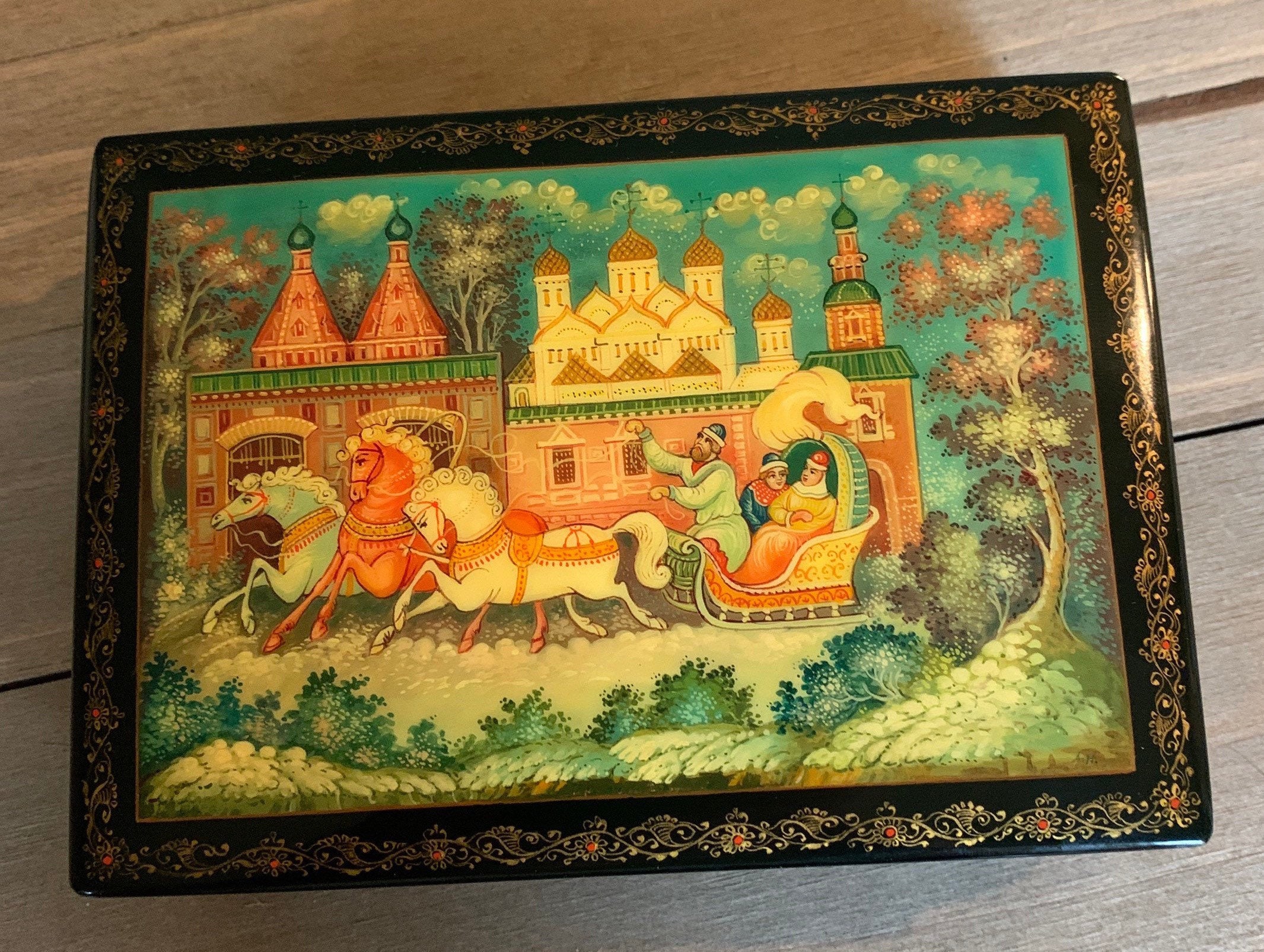 Russian Lacquer Box Hand-painted Jewelry Box Signed by | Etsy