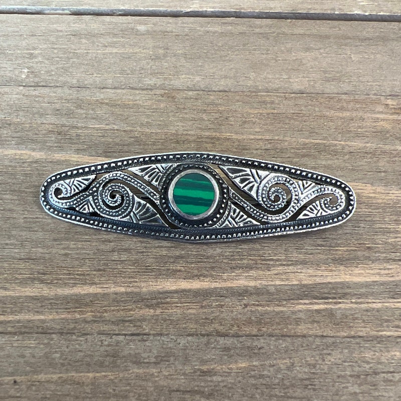 Green Stone Brooch - Etsy