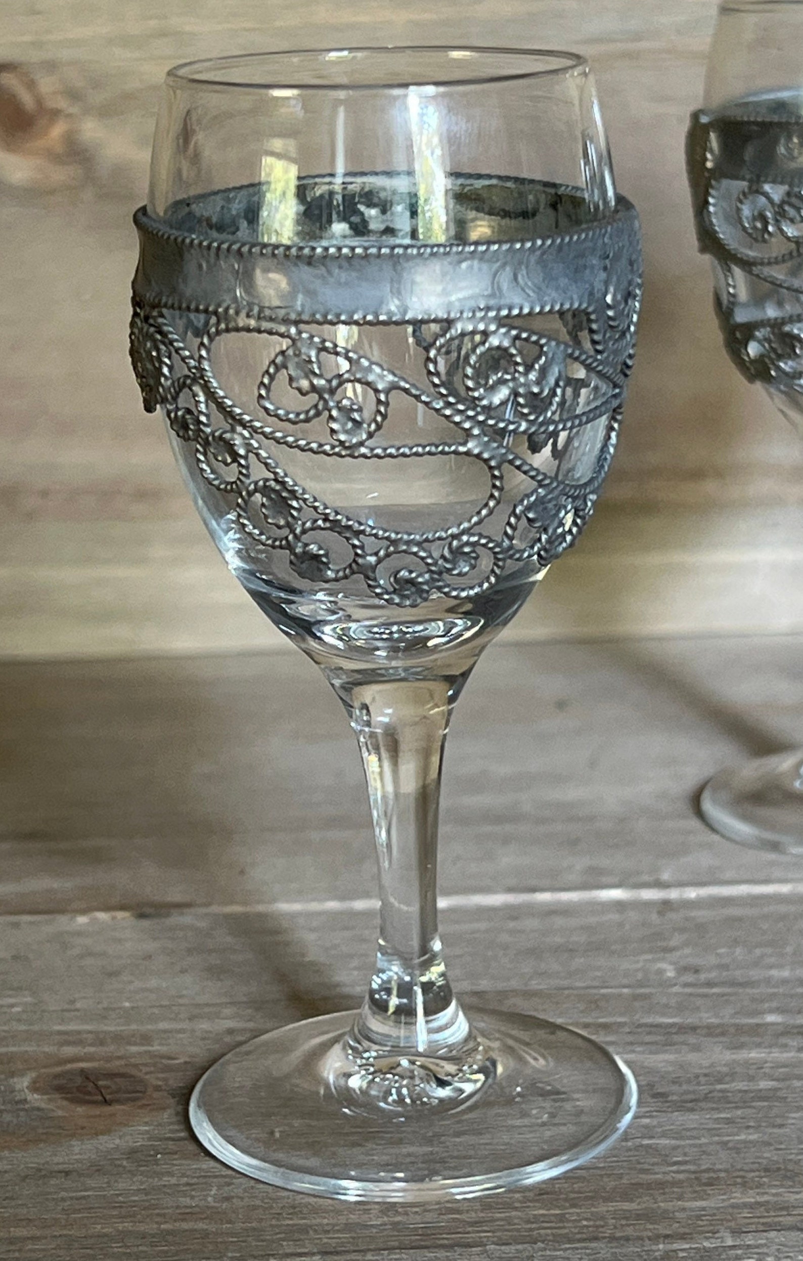 Vintage Cordial Stemware Glass Wrapped in Pewter Set of Four - Etsy