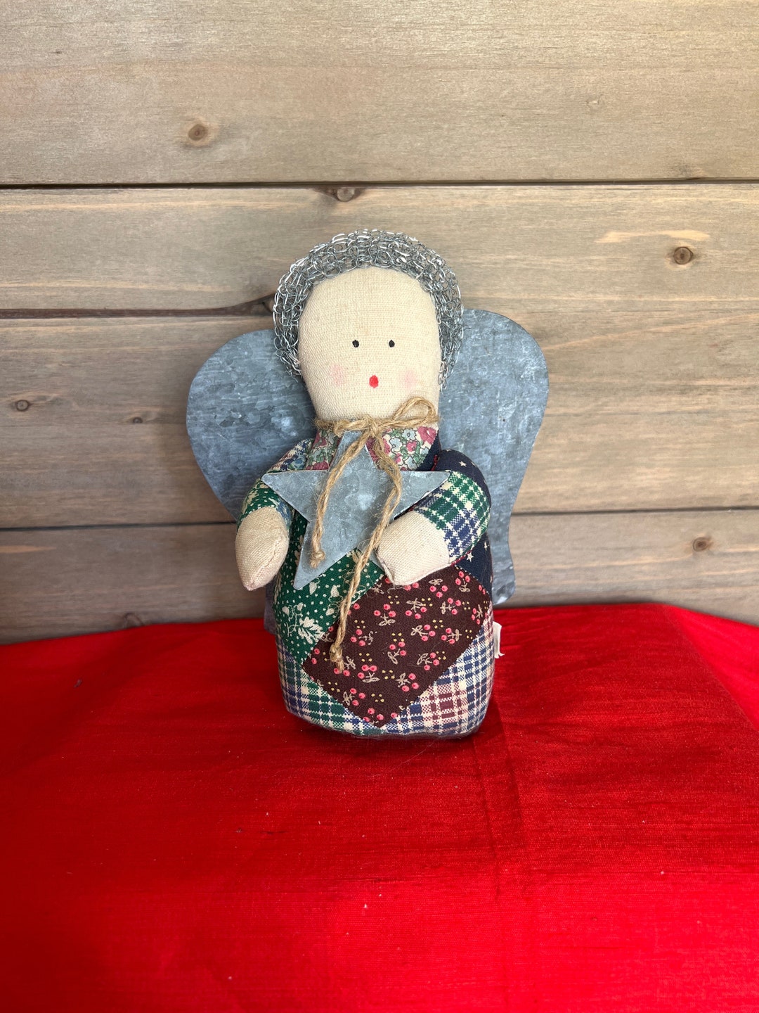 Table Top Stuffed Angel - Folk Art Angel - Rustic Decor Angel - Etsy