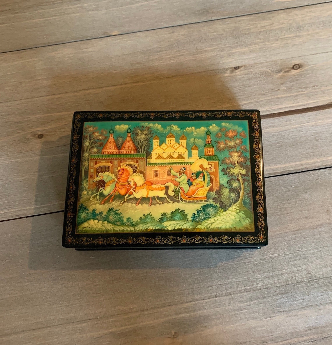 Russian Lacquer Box Hand-painted Jewelry Box Signed by | Etsy