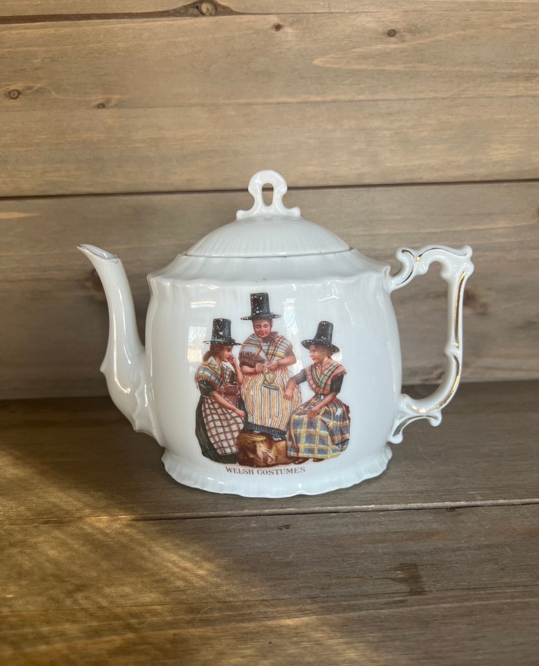 Antique German Porcelain Welsh Costumes Fairing Teapot 1900s. - Etsy