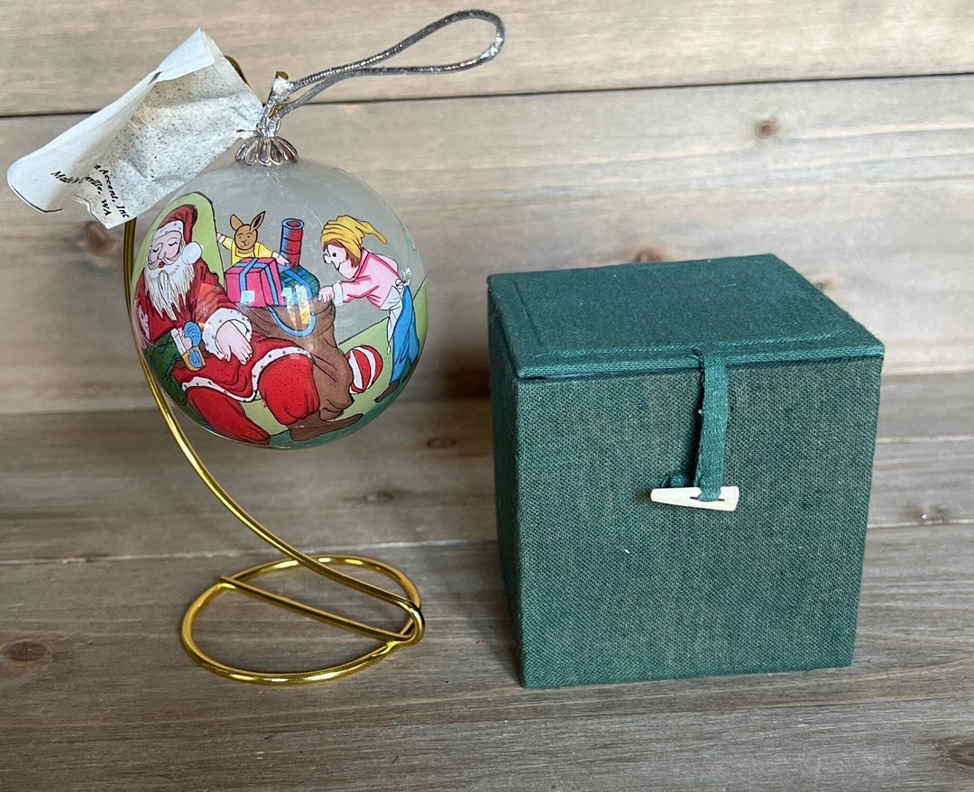 Santa Ornament Reverse Hand Painted Glass Ball - Etsy