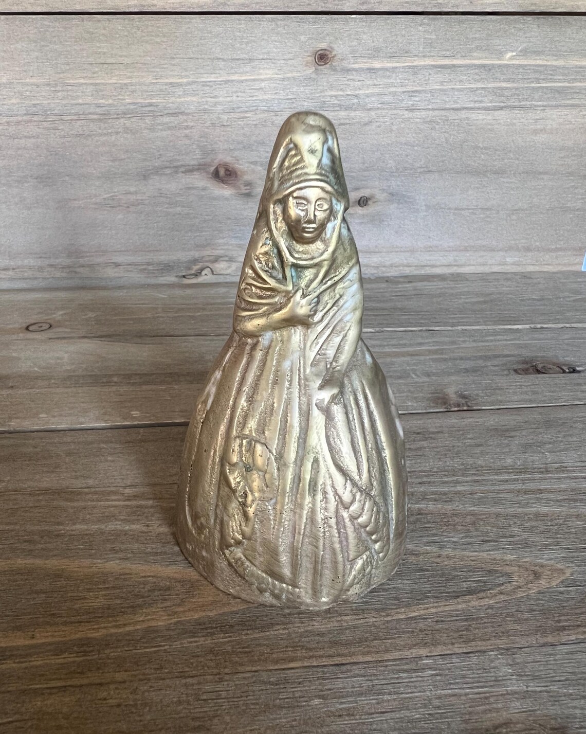 Vintage Brass Hooded Woman Bell – Cloaked Figurine Bell – Medieval ...