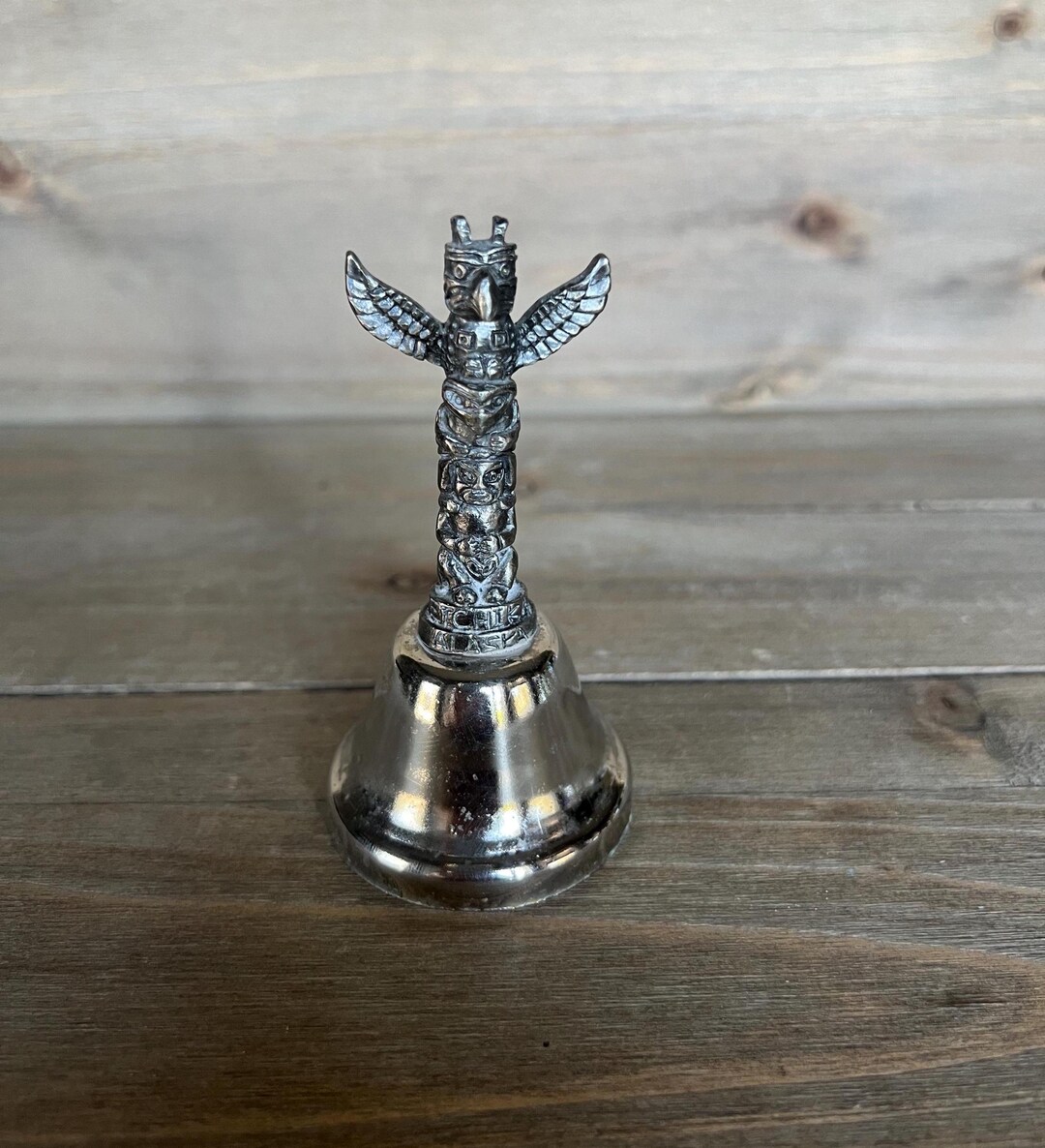 Vintage Metal Bell With Totem Pole Handle – Unique Tribal Design - Etsy