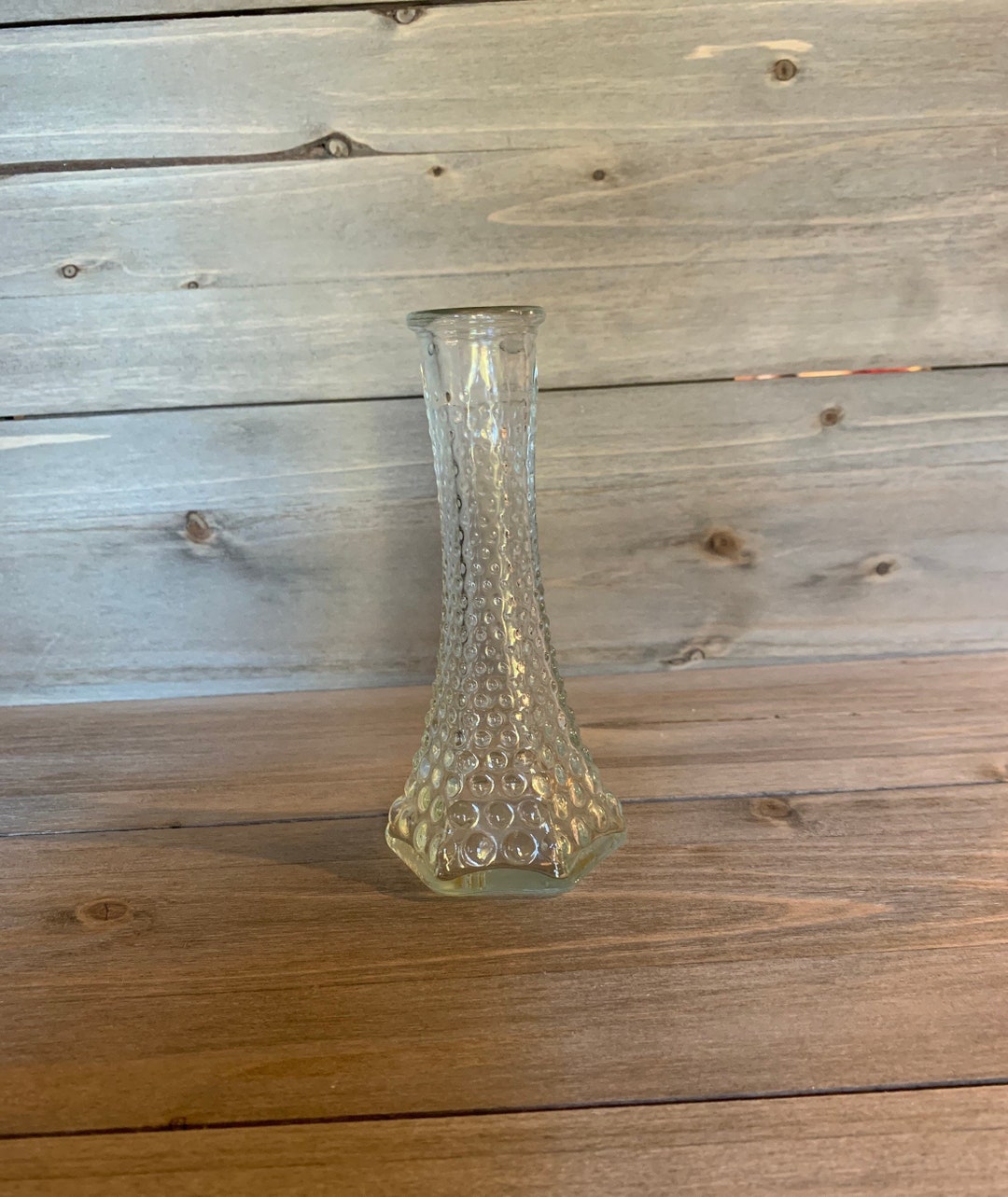 Hobnail Clear Glass Vase EO Brody Bud Vase MCM Bud Vase Pressed Glass ...