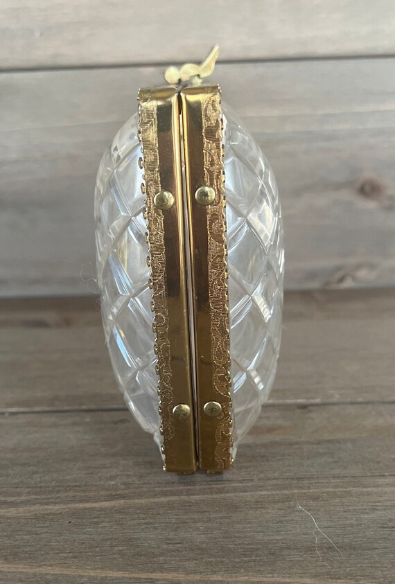 Vintage Clear Lucite Clutch Purse - Gem