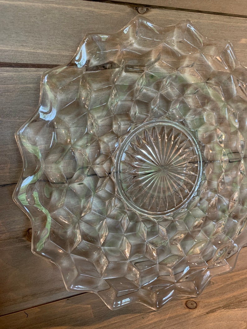 Fostoria American Cube Design 10 Inch Sandwich Plate - Etsy