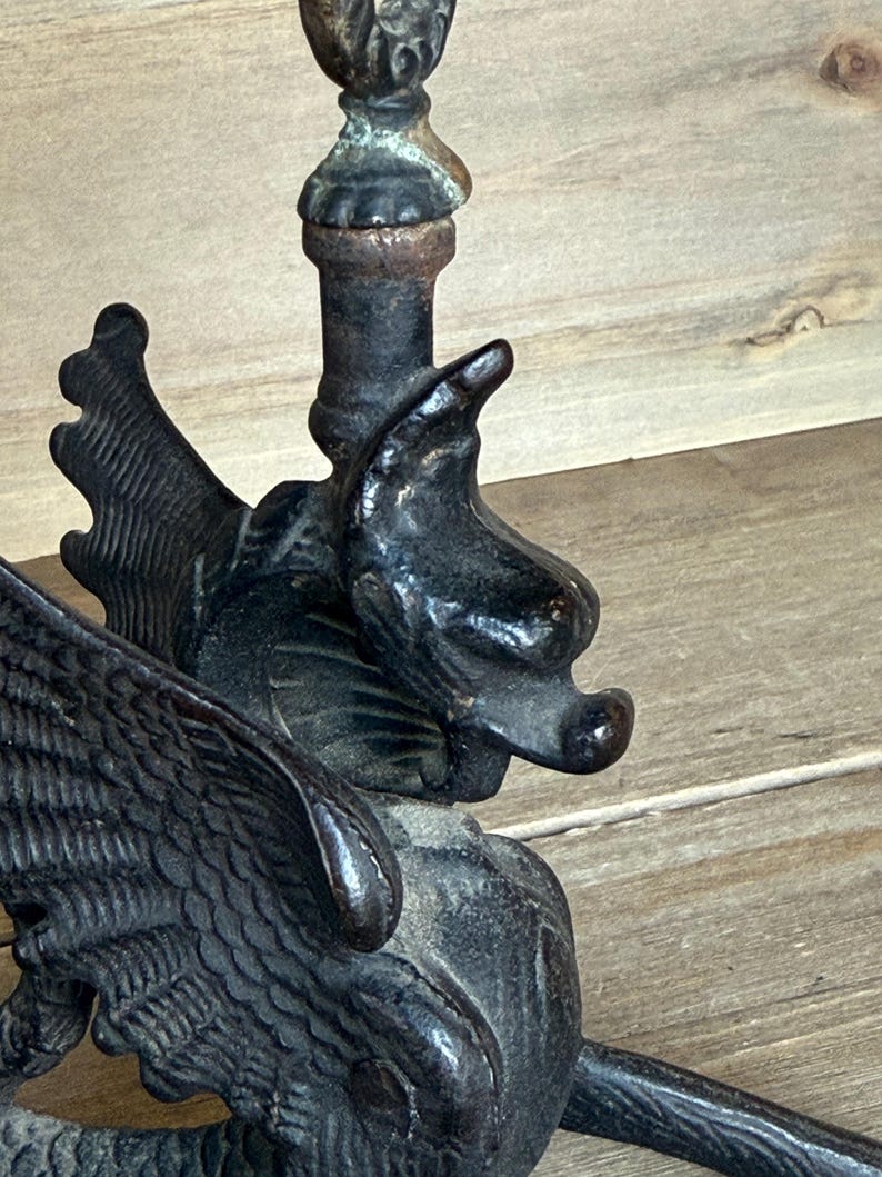Vintage Cast Iron Griffin Bell Brass Desk Bell Gothic Mythical Decor - Etsy