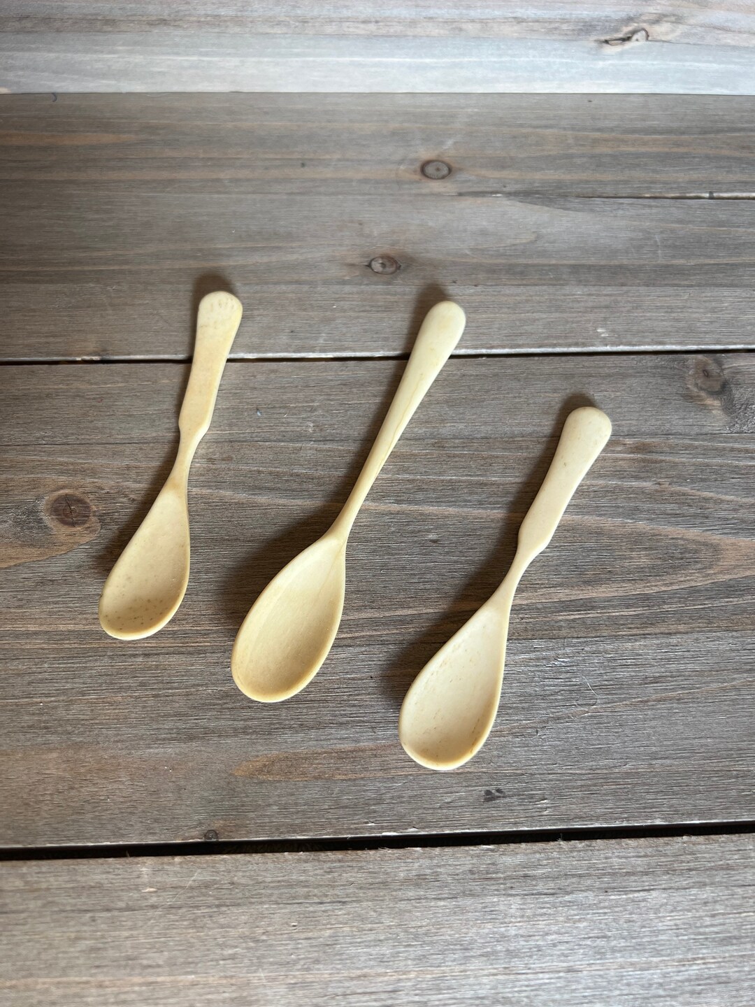 Antique Hand Carved Bone Caviar Spoon Set - Etsy