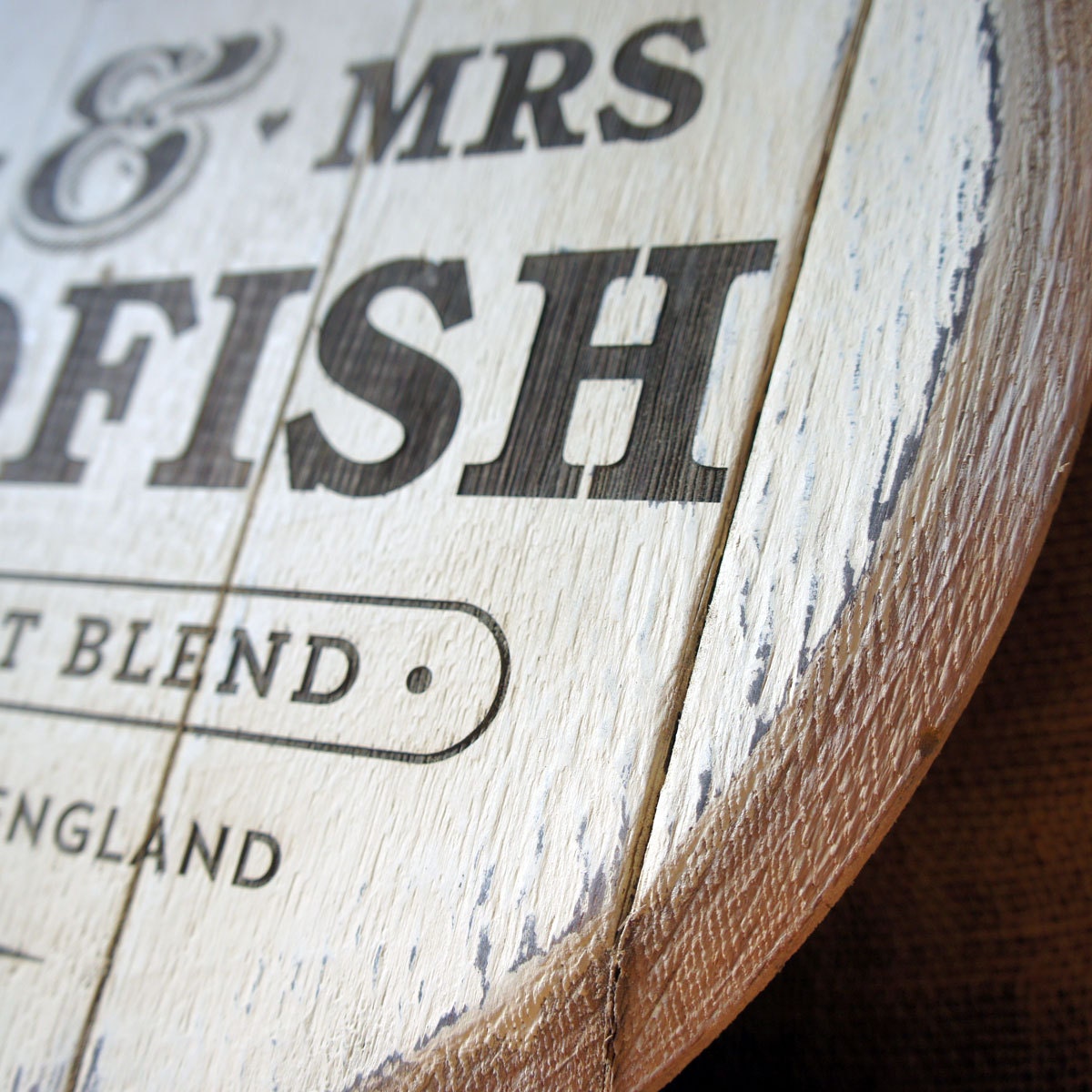 Distressed Wooden Barrel End Sign With Engraved Artwork - Etsy UK