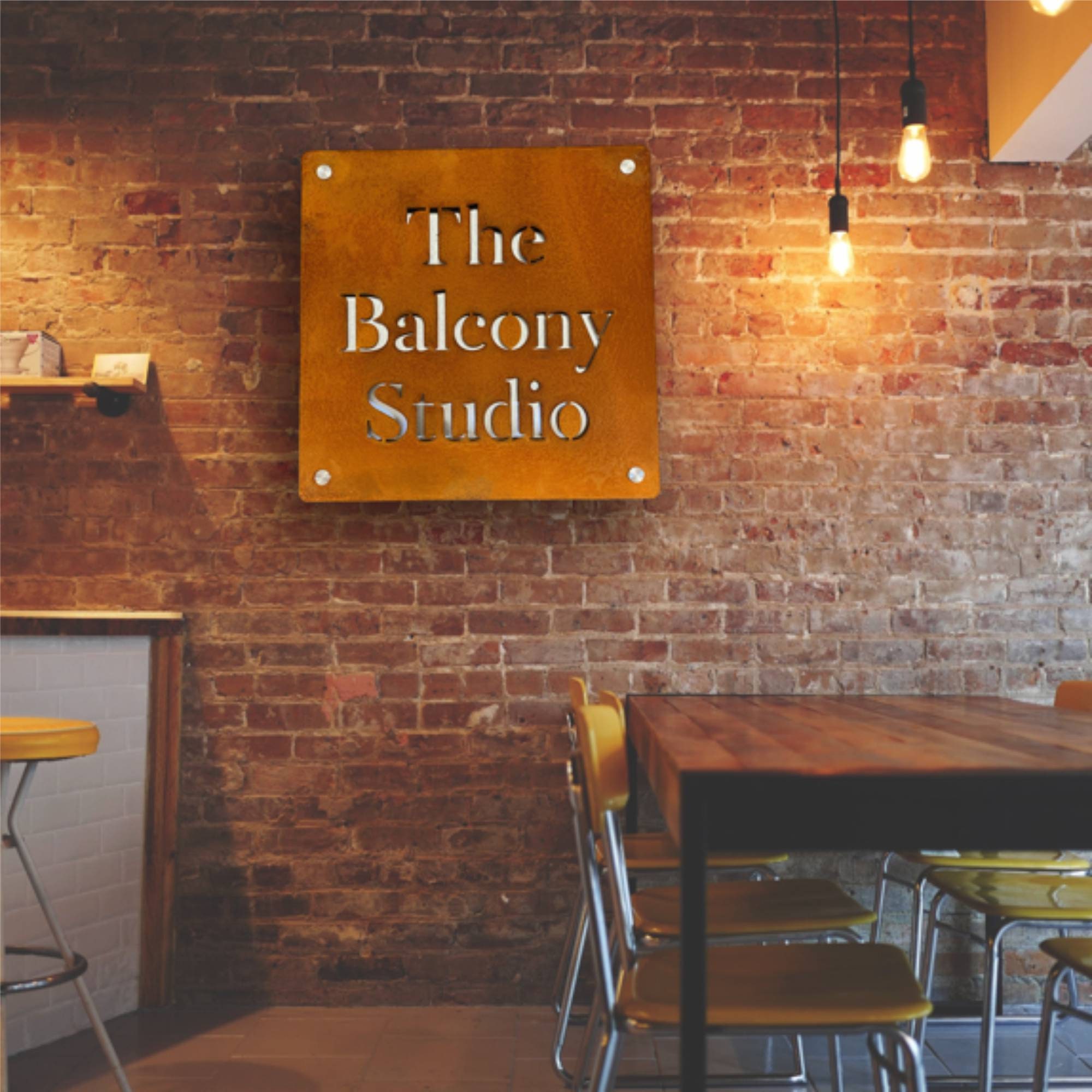 Square Corten Steel House Sign W/ Stainless Steel Backing | Etsy