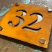 Corten Steel House Numbers With Stainless Steel Backing Plate, Rusty ...