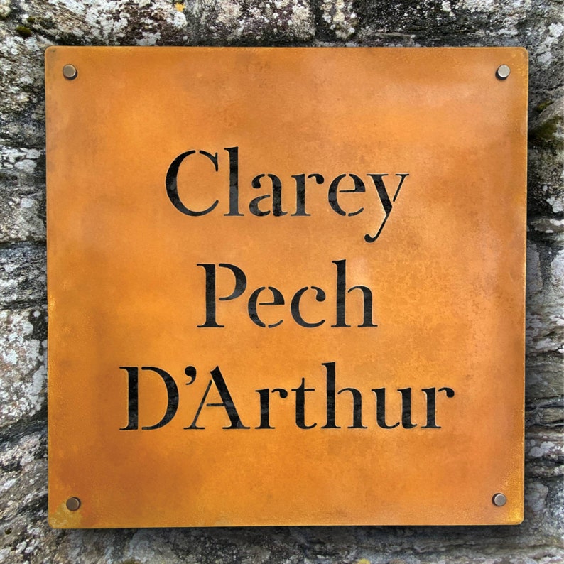 600mm Square Corten Steel House Sign Rusty House Name Sign - Etsy