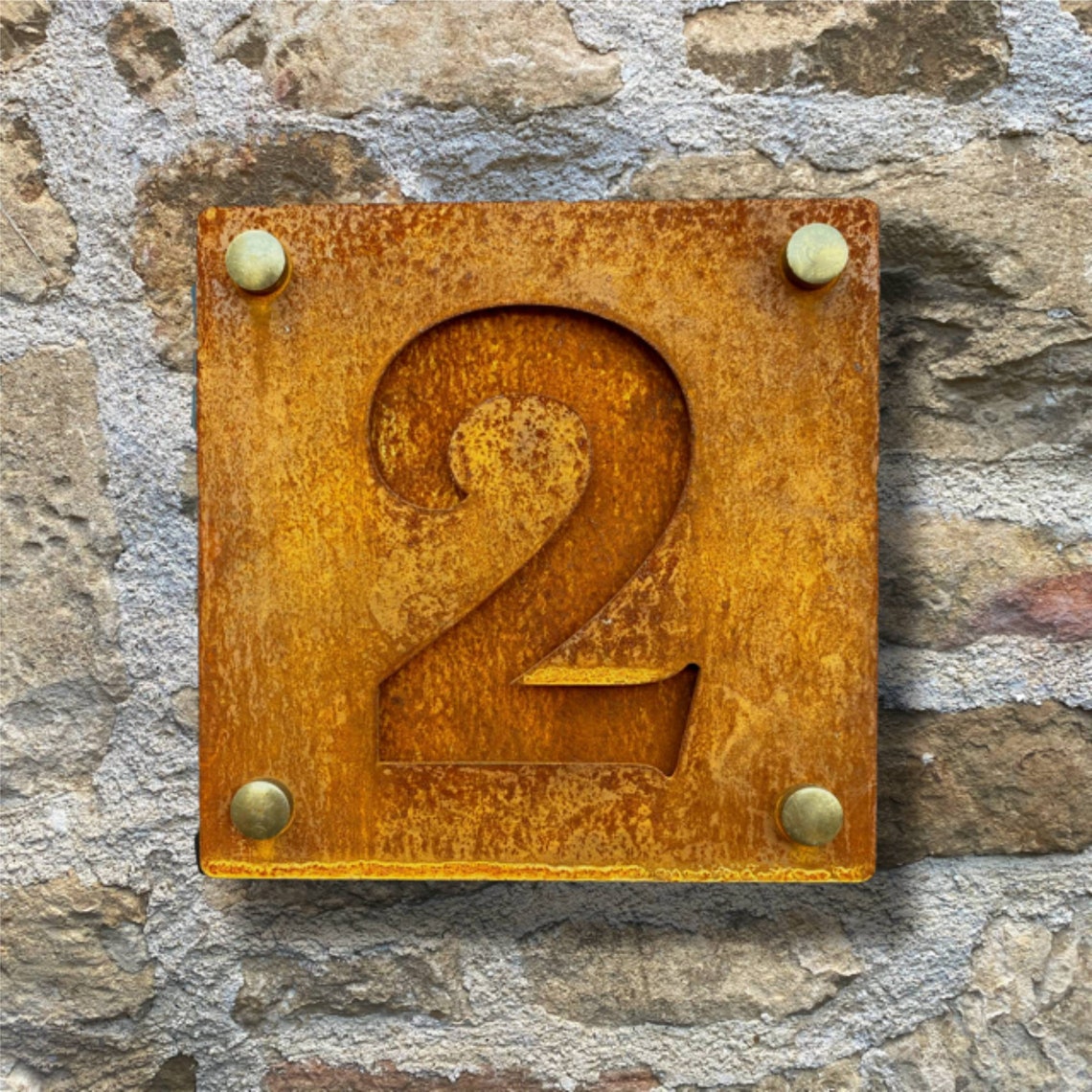 Corten Steel House Number, Rusty Metal Sign With Stand Offs - Etsy
