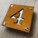 Corten Steel House Numbers With Stainless Steel Backing Plate, Rusty ...