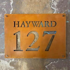 Corten Steel House Sign Style B - Rusty Steel House Sign, Rusty House ...