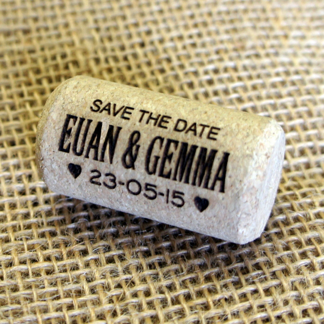 40+ Personalised Engraved "save the Date" Corks" - Personalised Corks ...