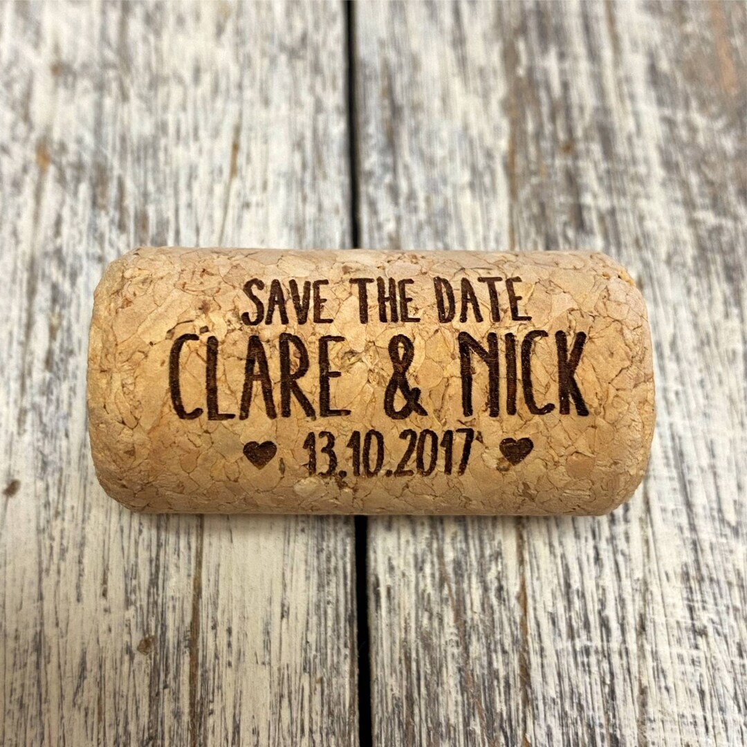 40+ Personalised Engraved "save the Date" Corks" - Personalised Corks ...