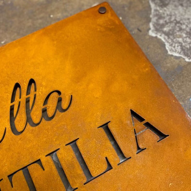 Corten Steel Sign Rusty Steel Metal Signs for Business - Etsy UK