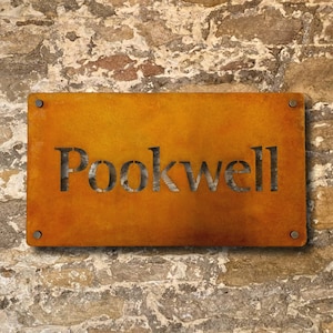 Corten Steel House Sign, Rusty Steel House Sign, Rusty House Name ...