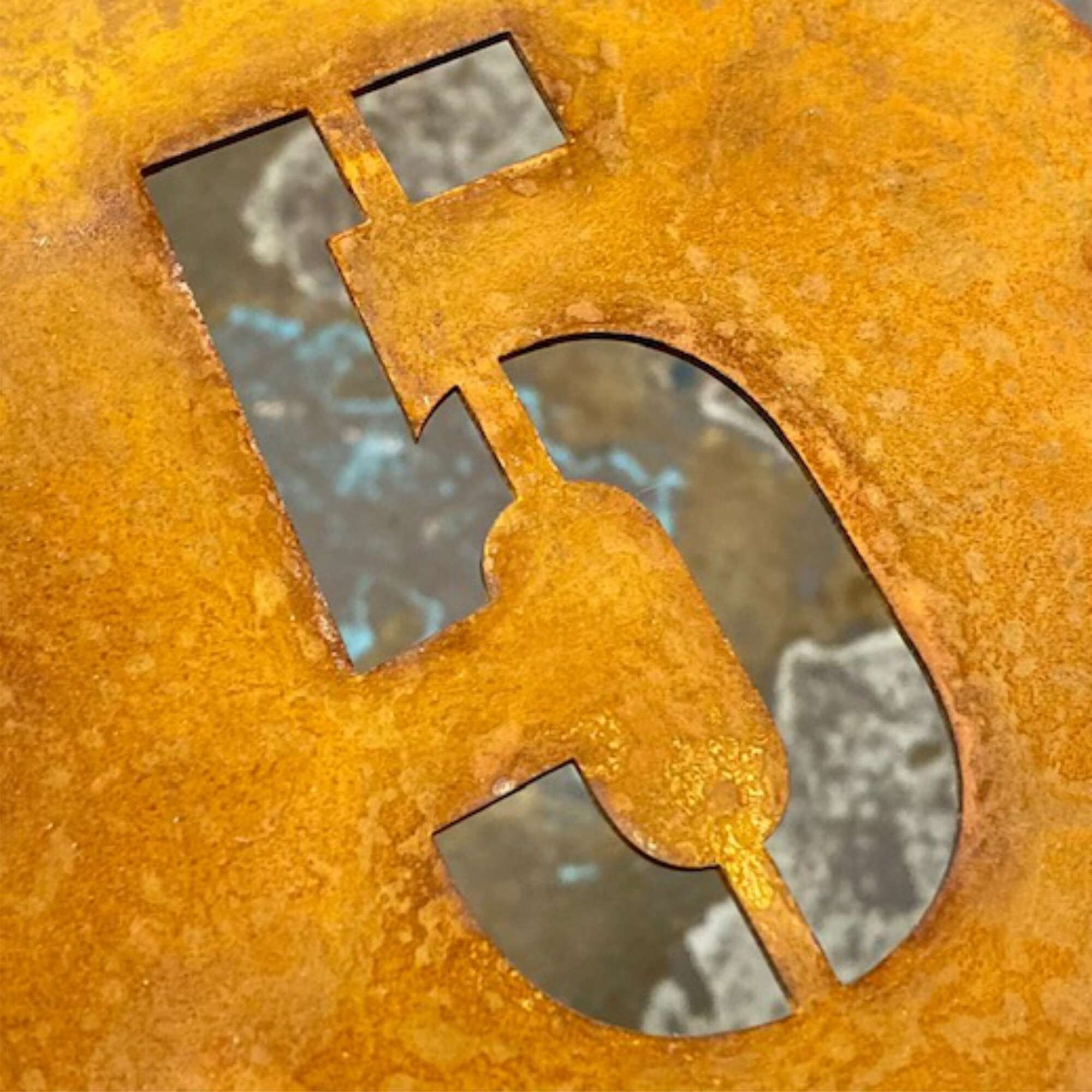 Round Corten Steel House Number Rusty Steel House Number | Etsy