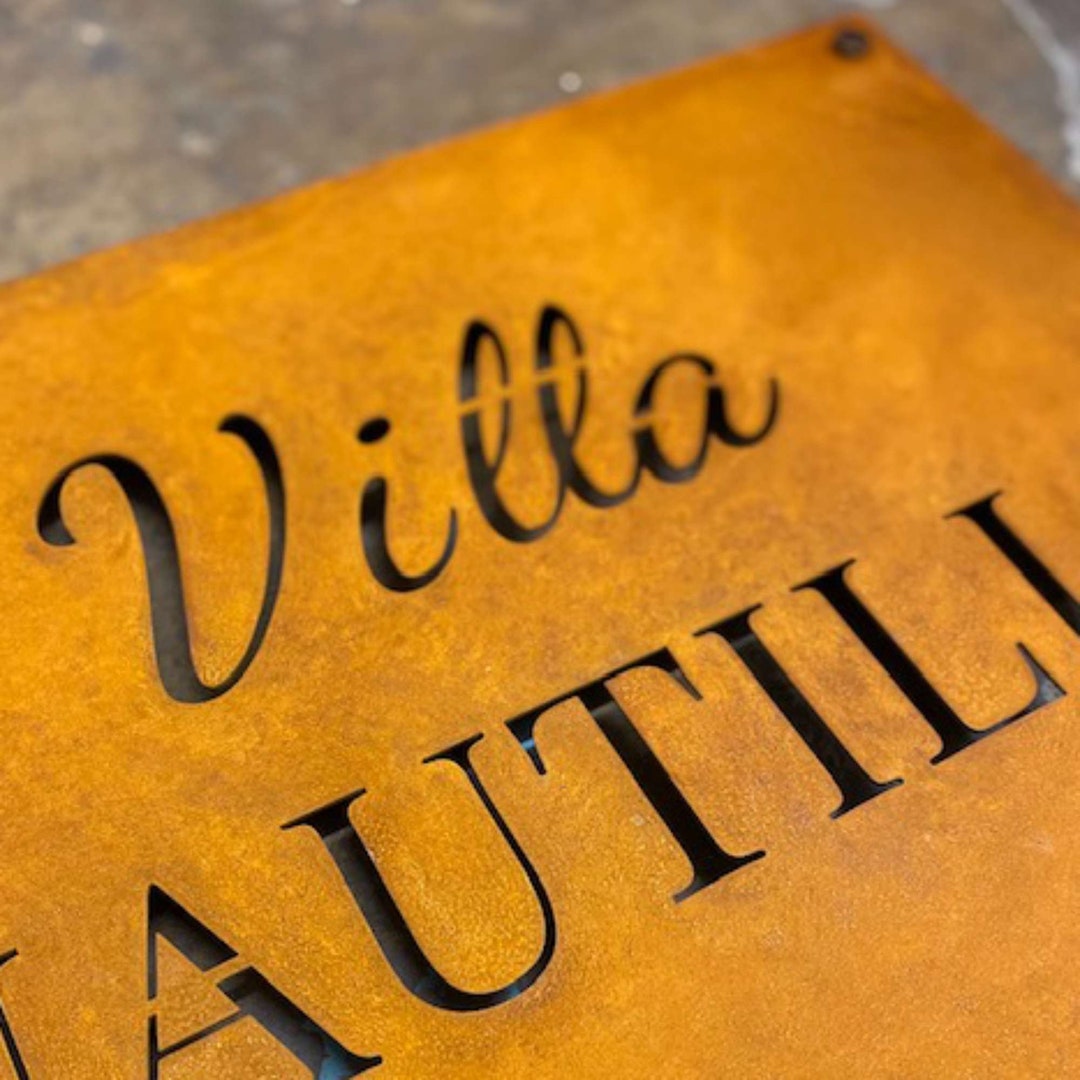 Corten Steel Sign Rusty Steel Metal Signs for Business - Etsy