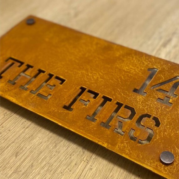 Corten Steel House Sign Rusty House Steel House Name Sign - Etsy