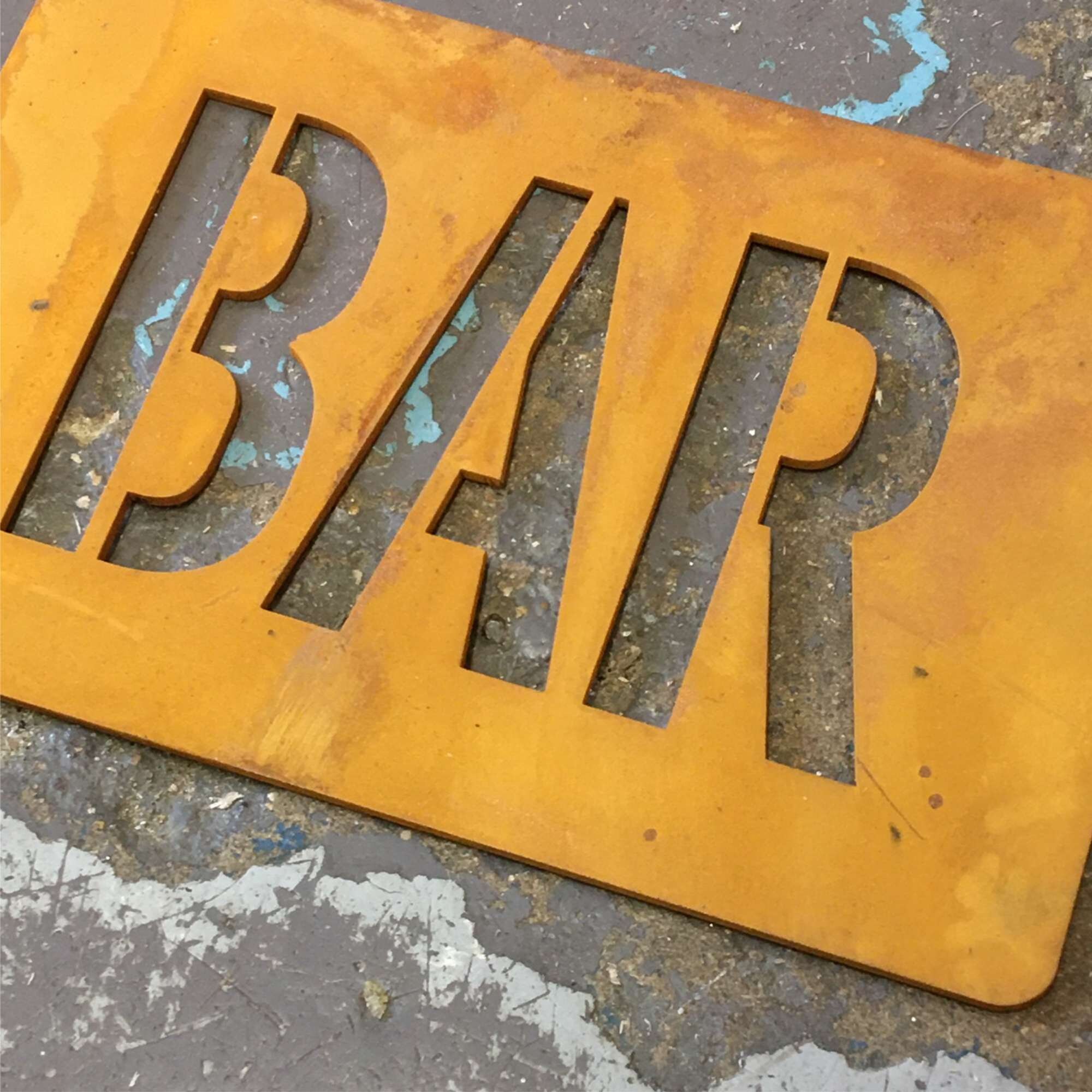 Corten Steel Bar Sign Rusty Steel Bar Sign Rusty Metal - Etsy UK