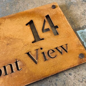 Corten Steel House Sign Style A - Rusty Steel House Sign, Rusty House ...