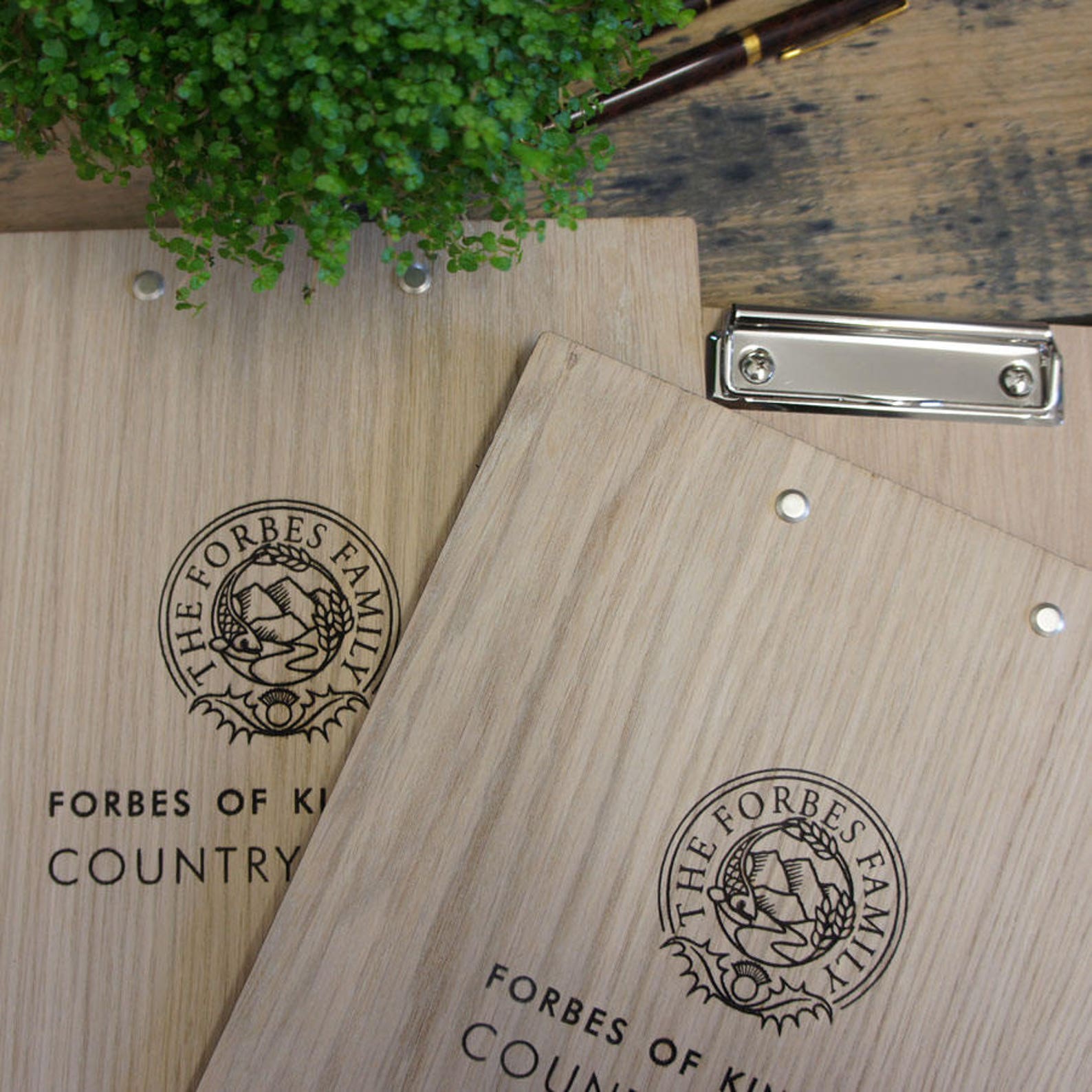 Engraved Wooden Clipboards - Custom Logo, Silver Clip (multi Pack ...