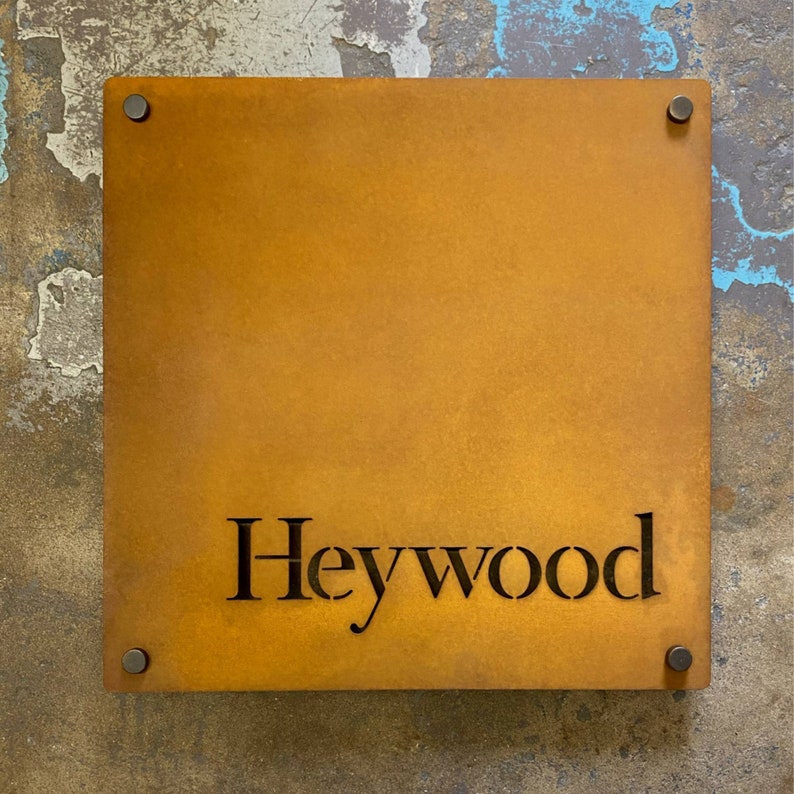 600mm Square Corten Steel House Sign Rusty House Name Sign - Etsy