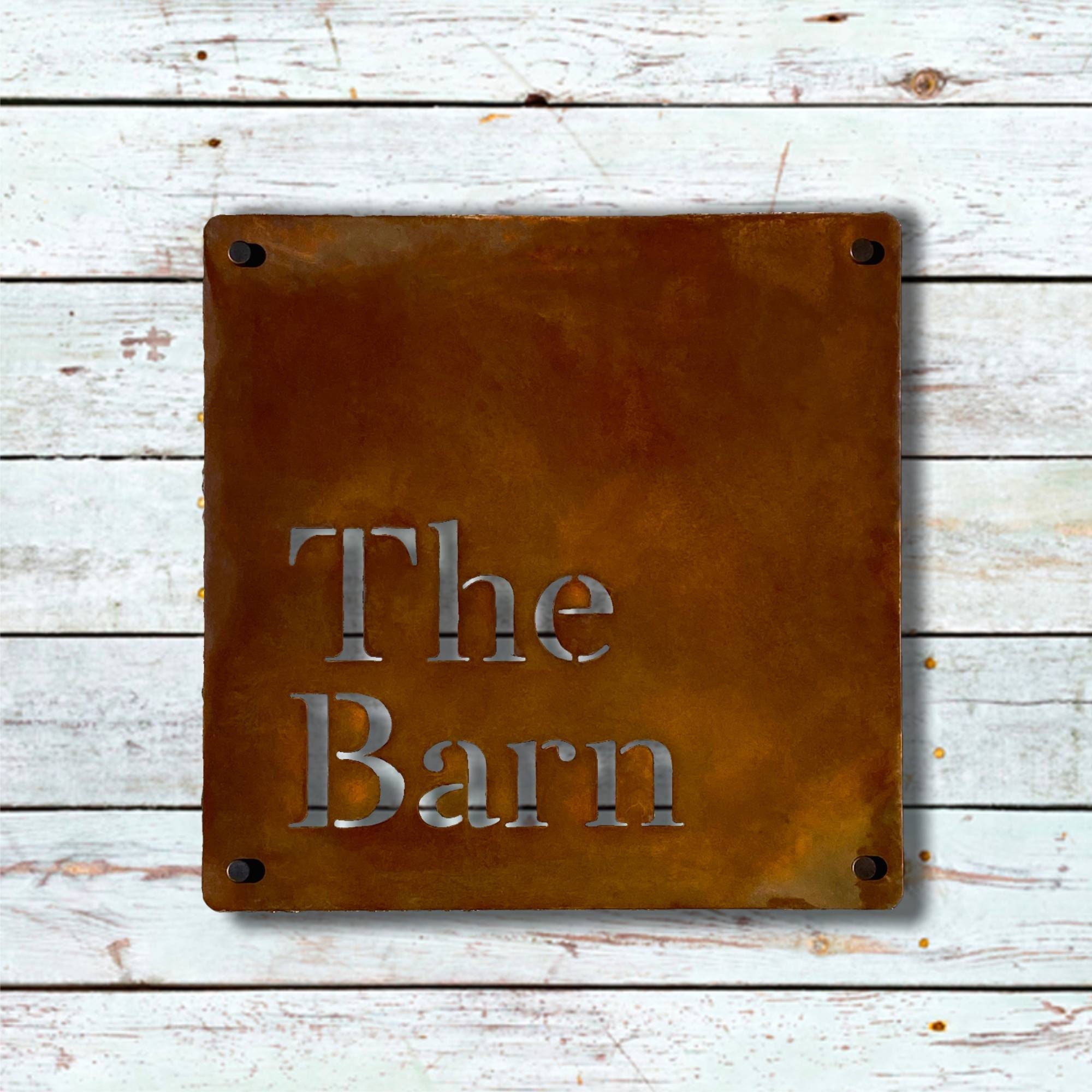 Square Corten Steel House Sign Rusty House Steel Name Sign - Etsy UK