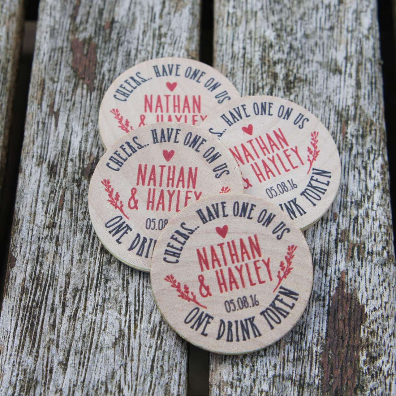 30 Wooden Round Wedding Drinks Tokens Woodland Theme Ideal | Etsy UK