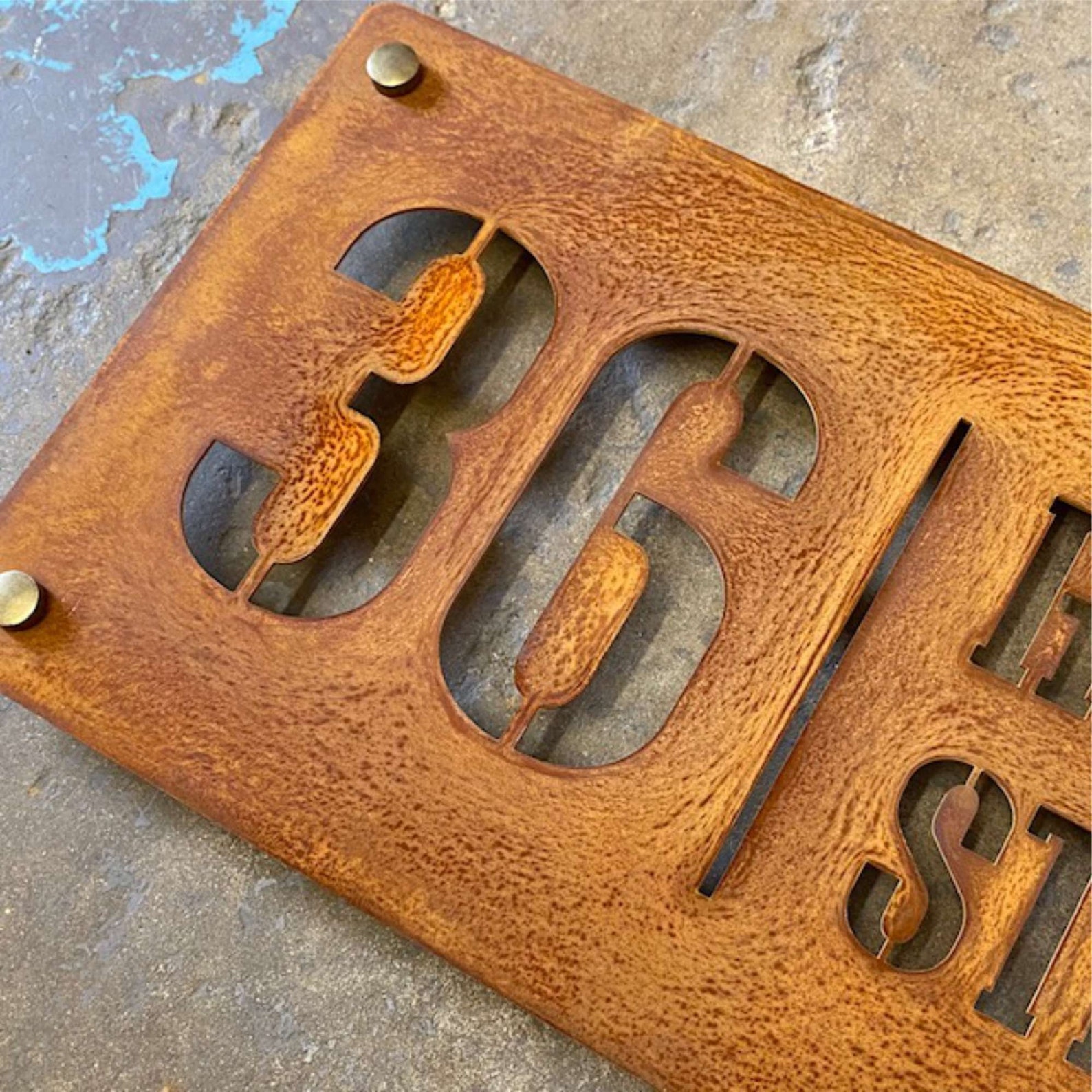 Corten Steel House Sign Style A - Rusty Steel House Sign, Rusty House ...