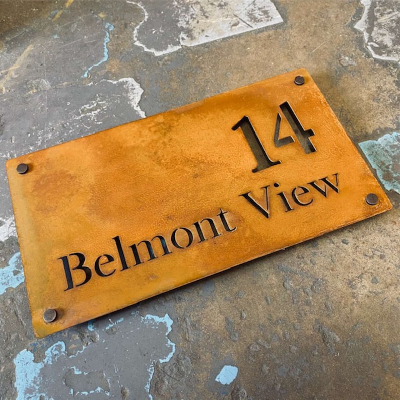 Corten Steel House Sign Rusty House Steel House Name Sign - Etsy
