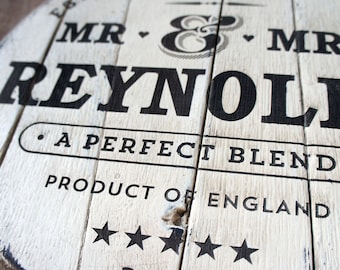 Distressed Wooden Barrel End Sign With Engraved Artwork | Etsy