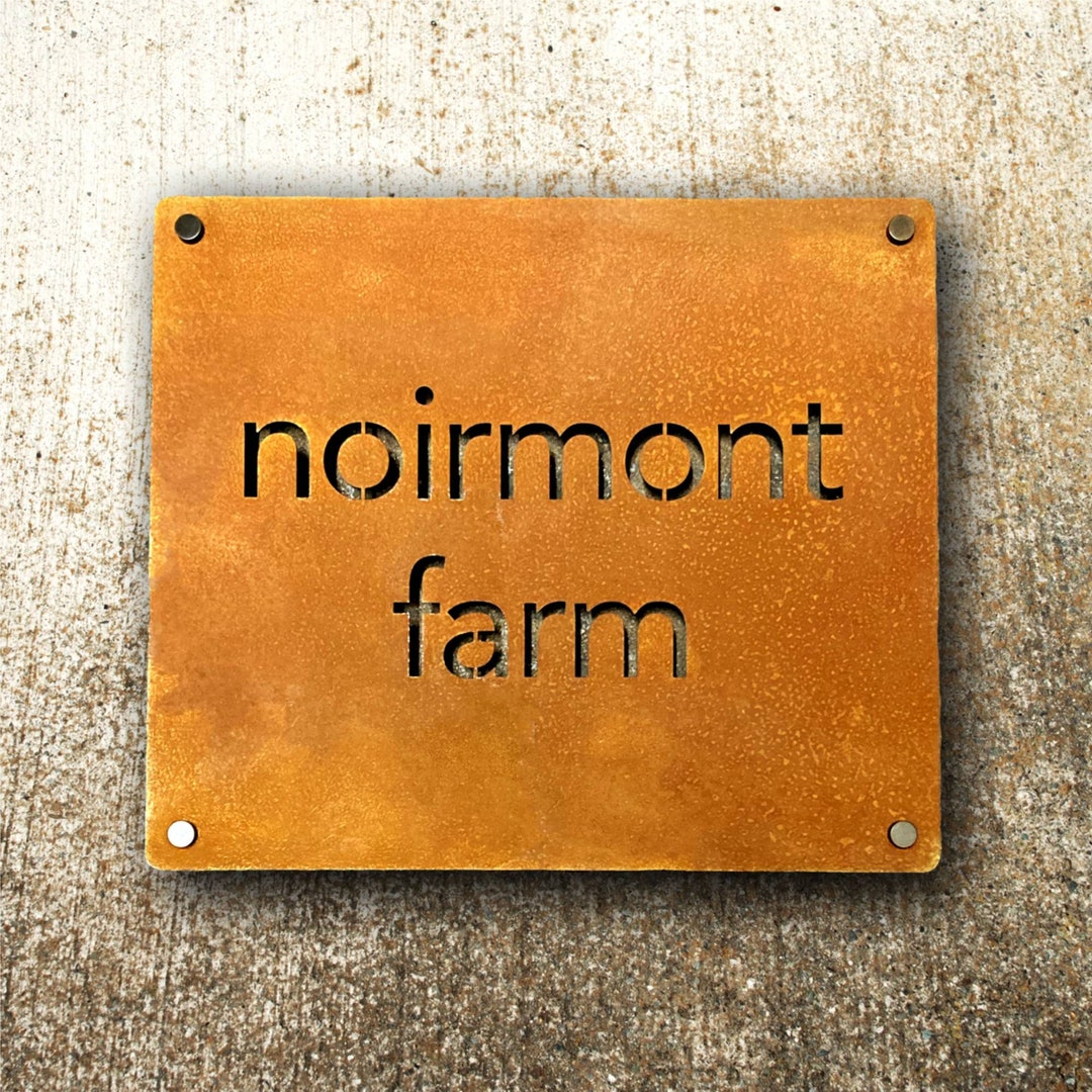 Corten Steel Farm Sign, Rusty House Steel, Corten Farm Sign, Weathered ...