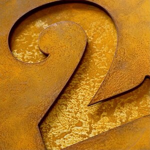 Corten Steel Cut Out Number W Corten Steel Backing Plate, Rusty 2 Layer ...