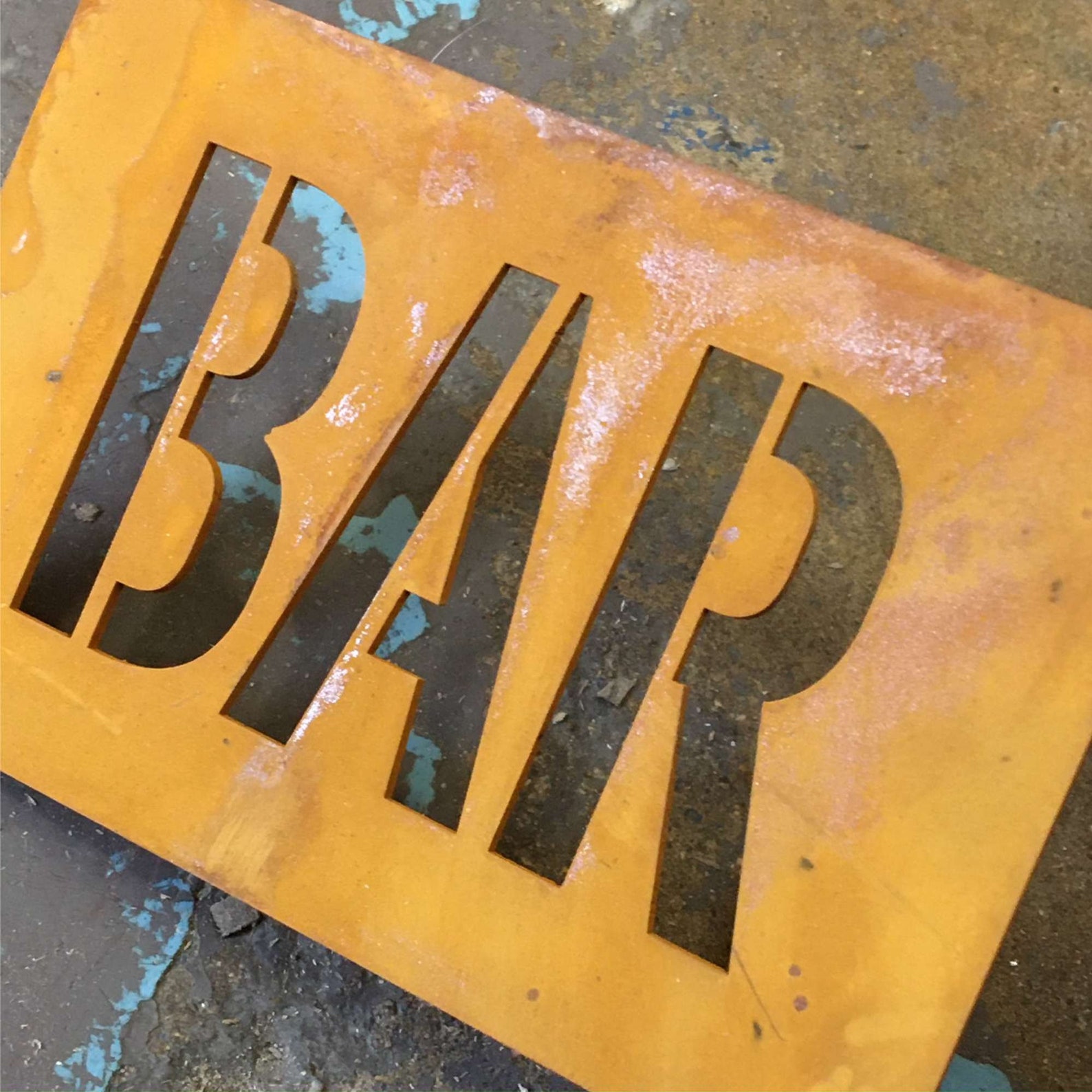Corten Steel Bar Sign Rusty Steel Bar Sign Rusty Metal - Etsy
