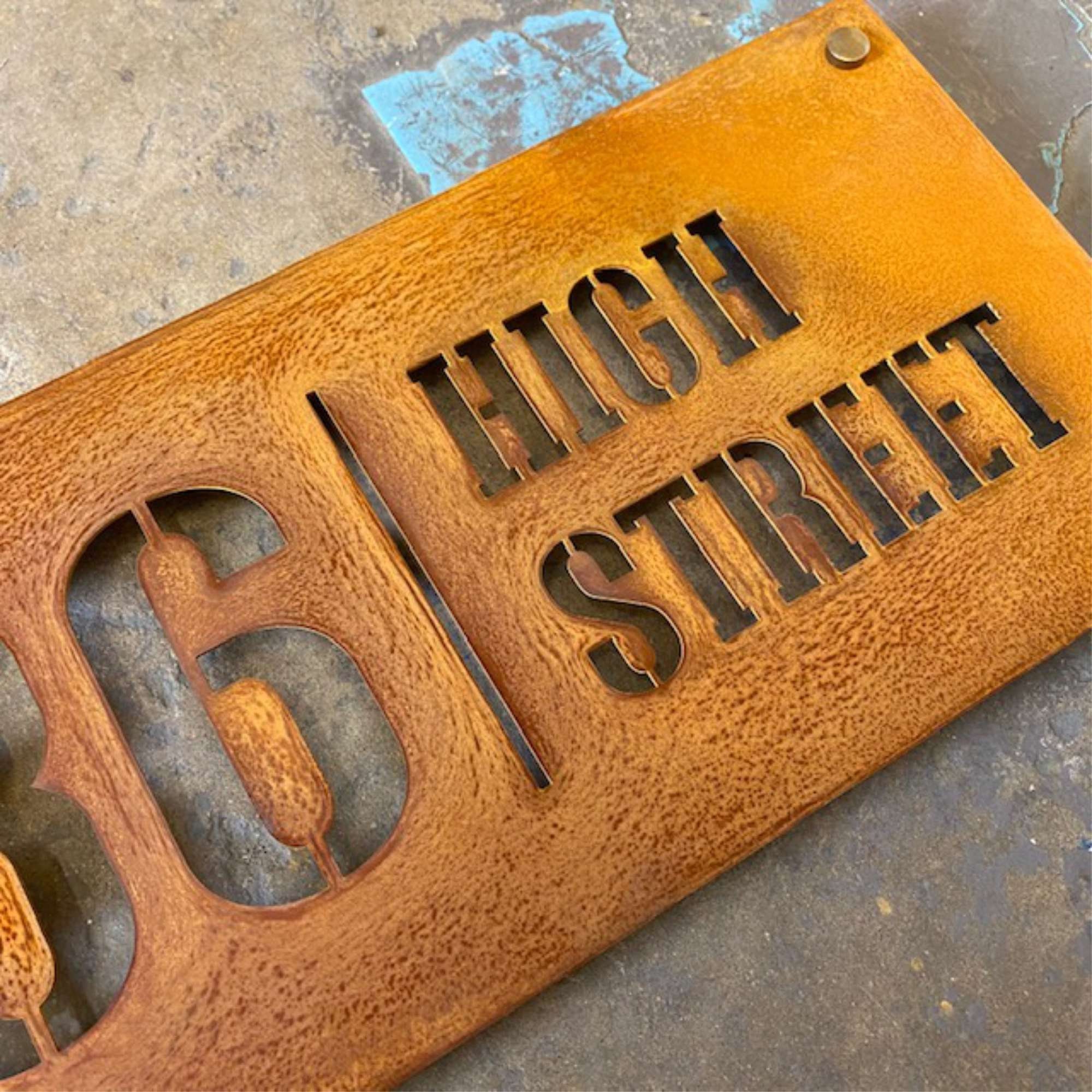 Corten Steel House Sign Style A Rusty Steel House Sign | Etsy UK