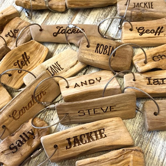 Personalised Driftwood Keyrings Keyfobs Personalized - Etsy