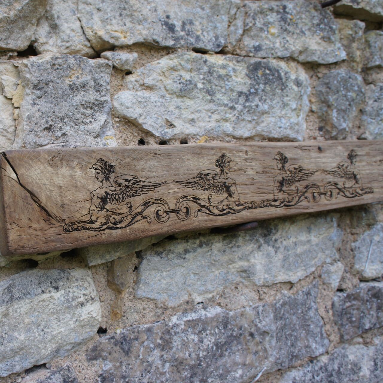 Reclaimed wood oak beam art solid oak 30mm in thickness | Etsy