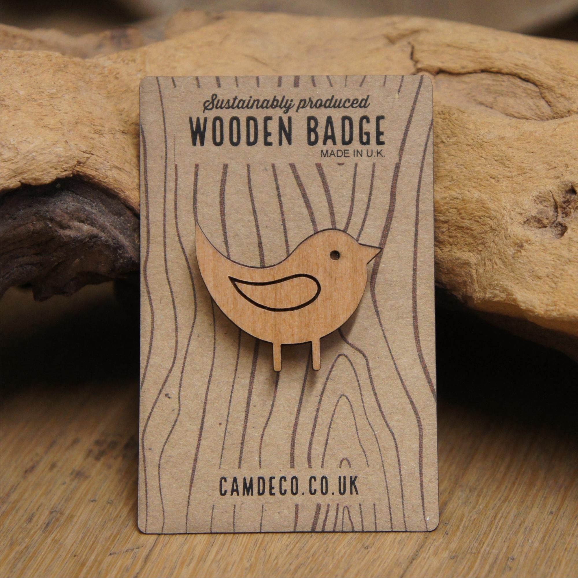 Wooden Bird Badge Wooden Bird Pin Wooden Bird Brooch Cute | Etsy