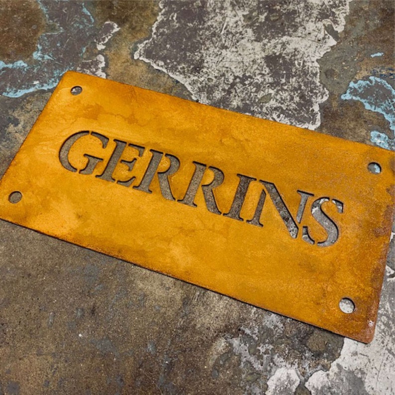 Corten Steel House Sign Rusty House Steel House Name Sign - Etsy